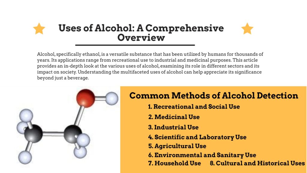 Uses of Alcohol: A Comprehensive Overview - Sensor One Stop - The Best ...