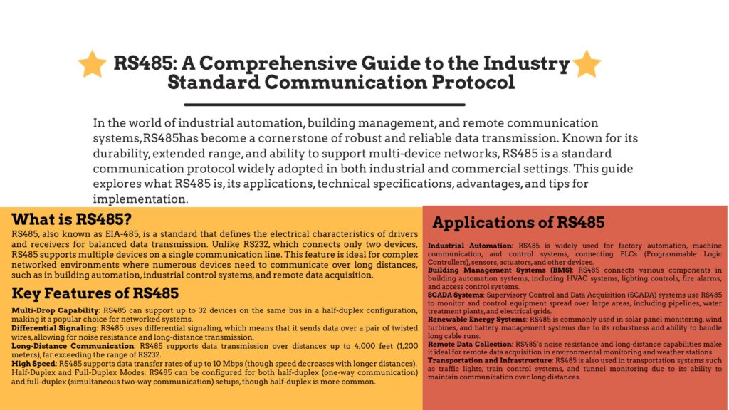 RS485: A Comprehensive Guide to the Industry Standard Communication ...