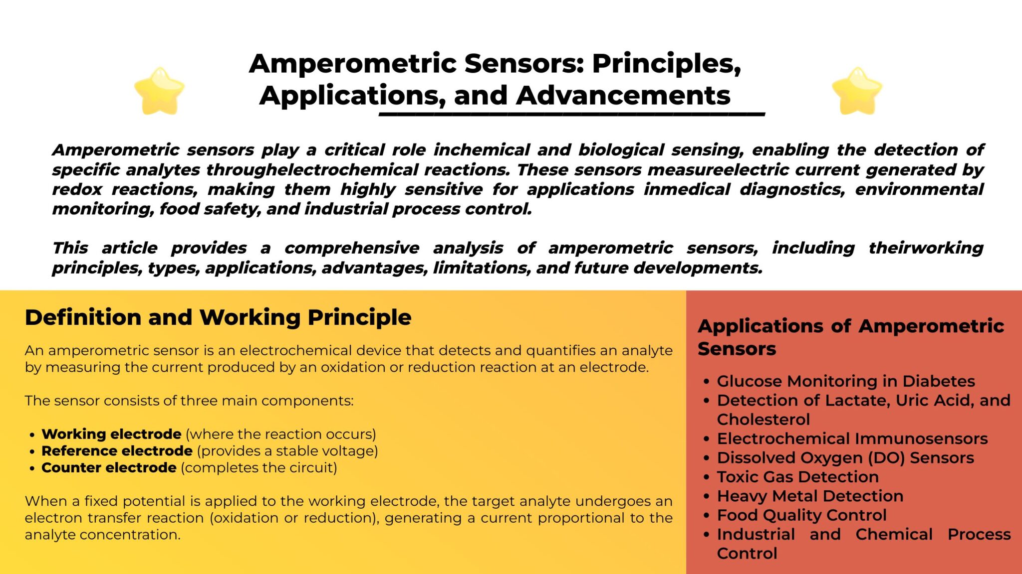 Amperometric Sensors Principles Applications And Advancements Sensor One Stop The Best