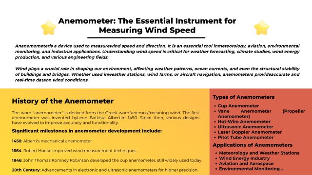 Anemometer: The Essential Instrument for Measuring Wind Speed - Sensor ...