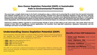 Zero Ozone Depletion Potential (ODP): A Sustainable Path to ...